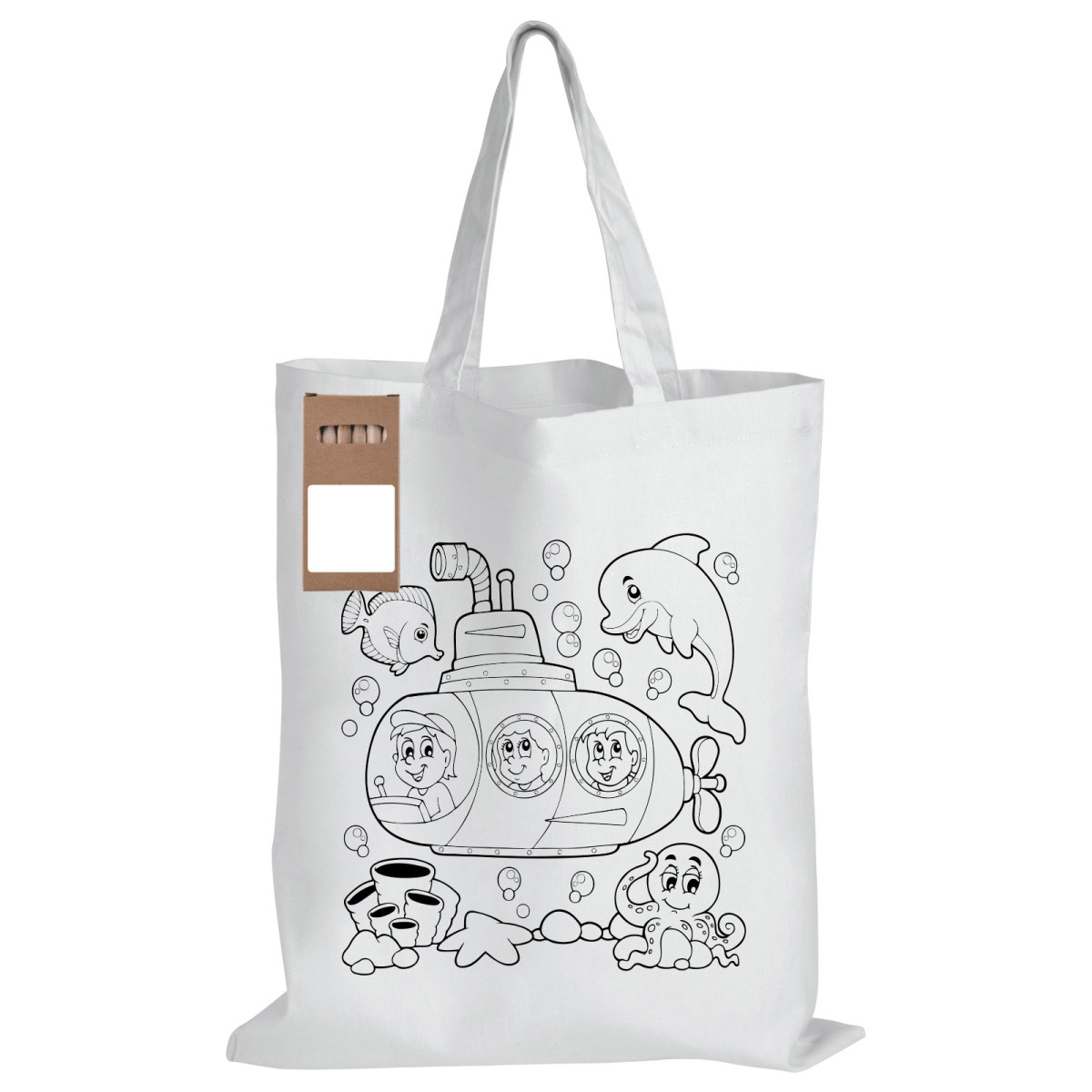 Custom Colour In Calico Bags - Pencils | Budget Promotion